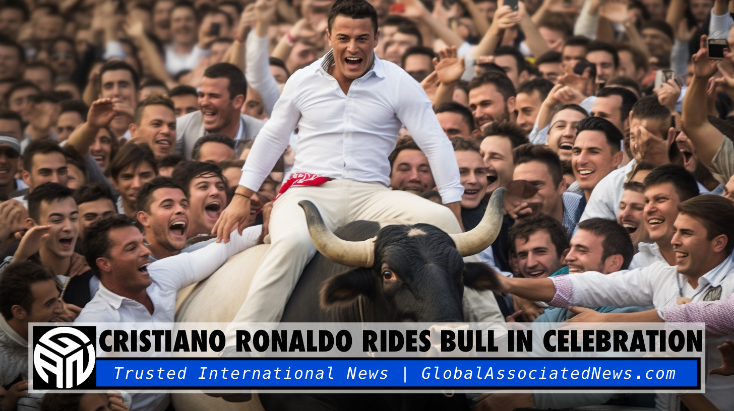 Cristiano Ronaldo Rides wild Bull during celebration festival - Fake A Wish